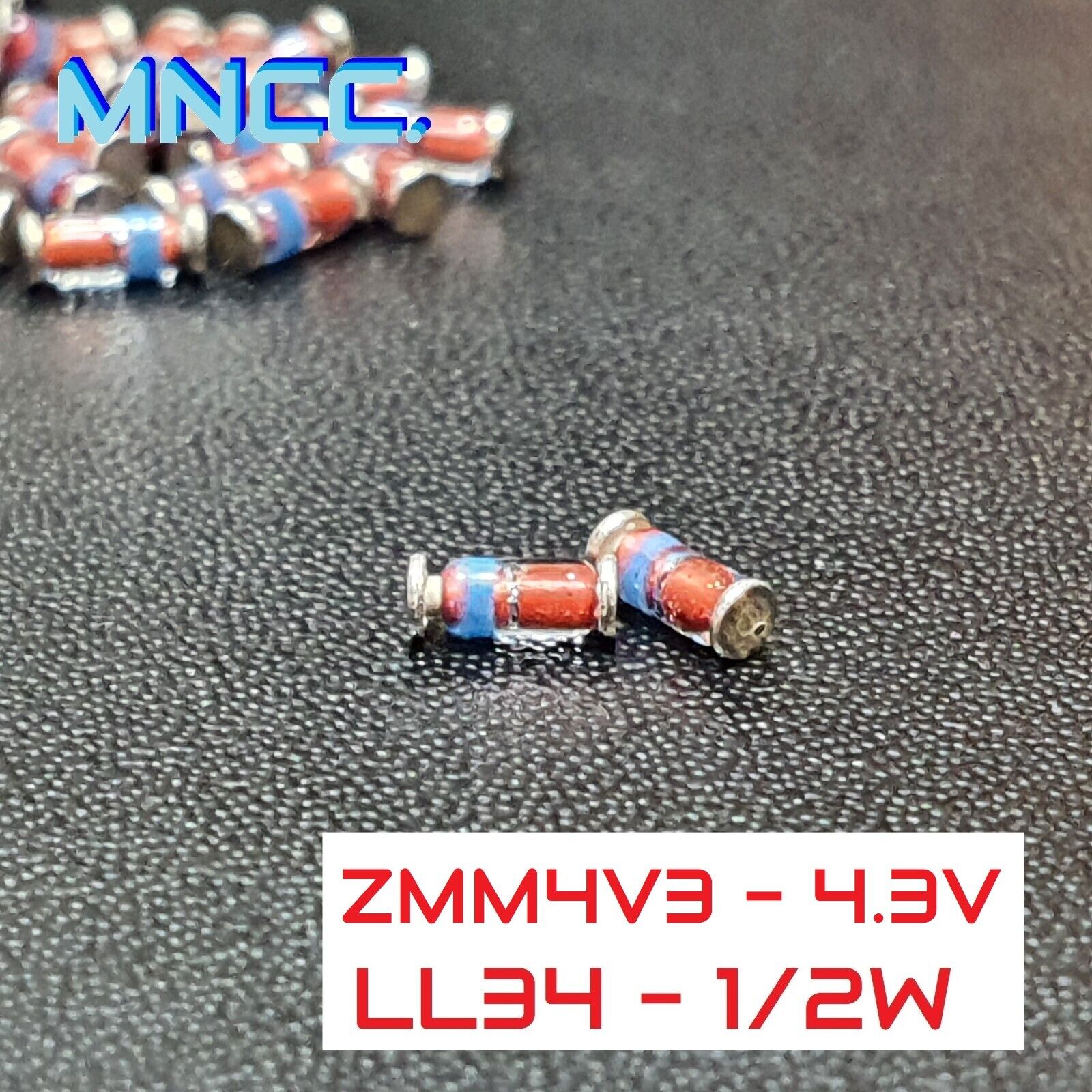 ZMM4V3 Zener Diode 4.3V LL34 ZMM 1/2 Watt 5% Silicon SMD DO-35 1206 ...