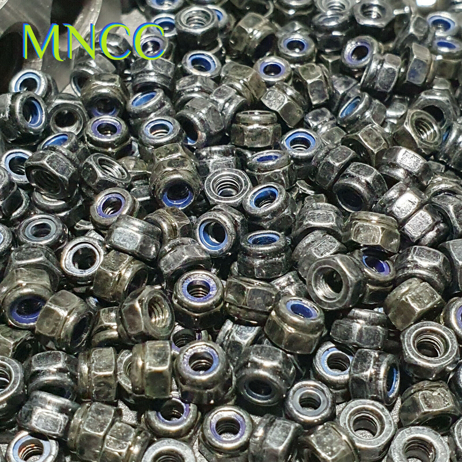 M3 Nylock Black Carbon Steel Nylon Insert Lock Nut Metric Thread Self ...
