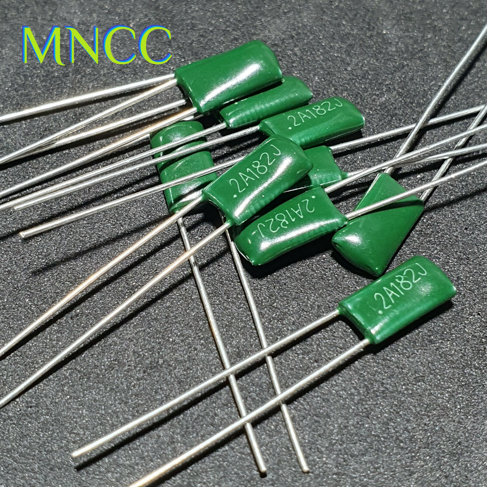 1~5pc 2A182J 1800pF 1.8nF 100V 5% Mylar Green Polyester PET Capacitors ...