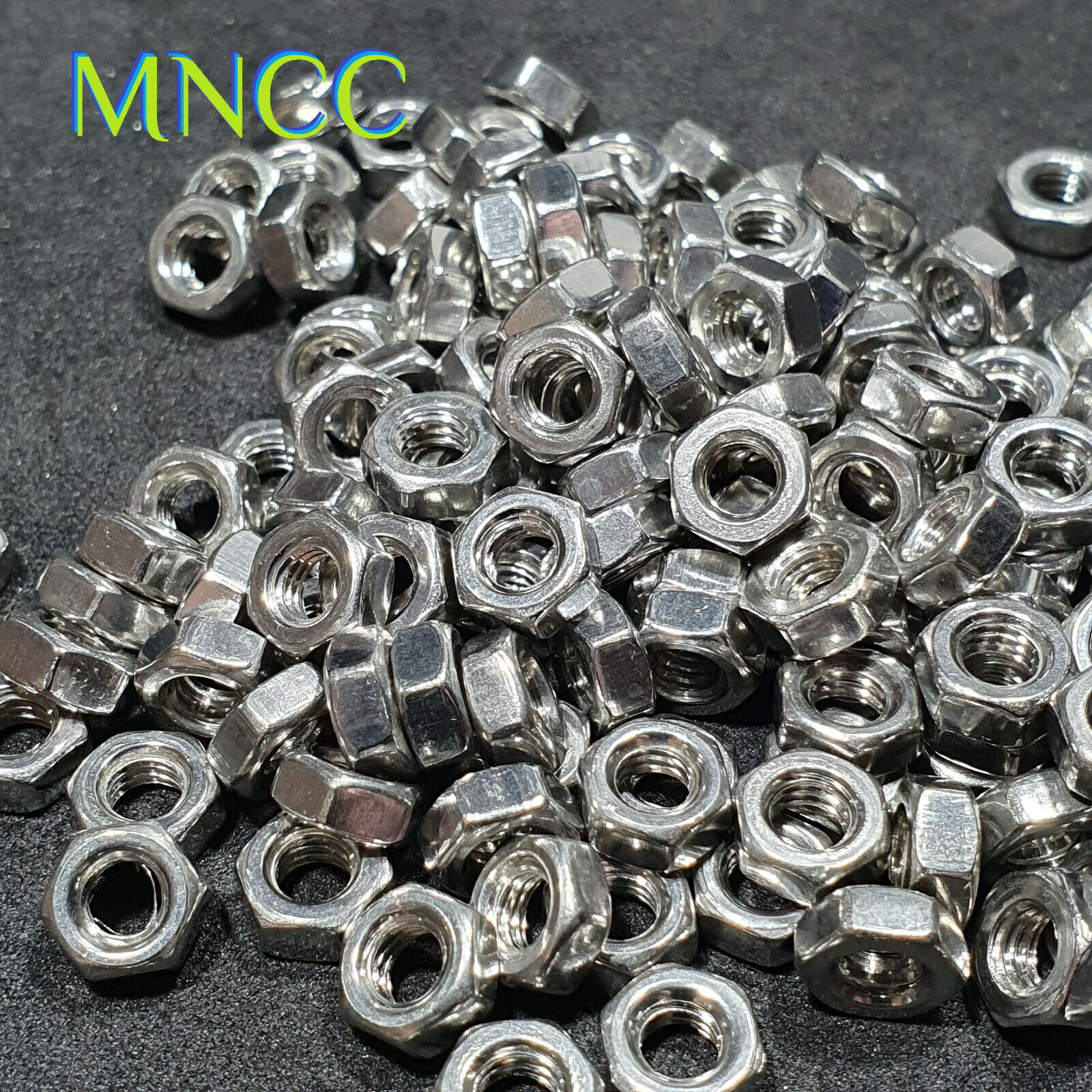M4 (4mm) Metric Standard Full Hex Nuts Nickel Plate Steel DIN934 Pitch ...
